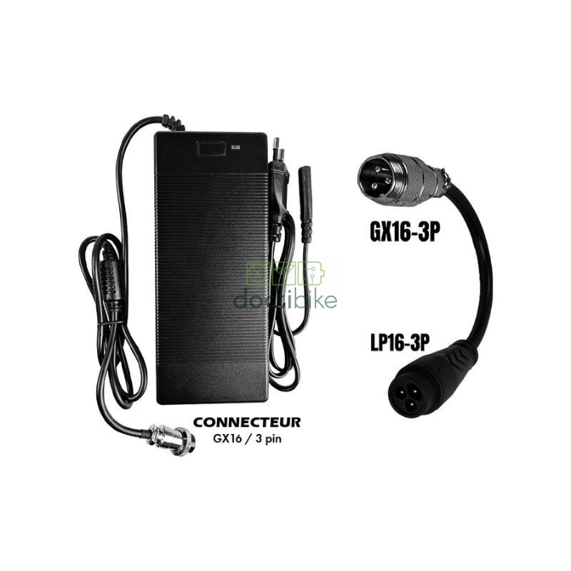 Scooter charger 52V / 58.8V - 2A with LP16-3 connector