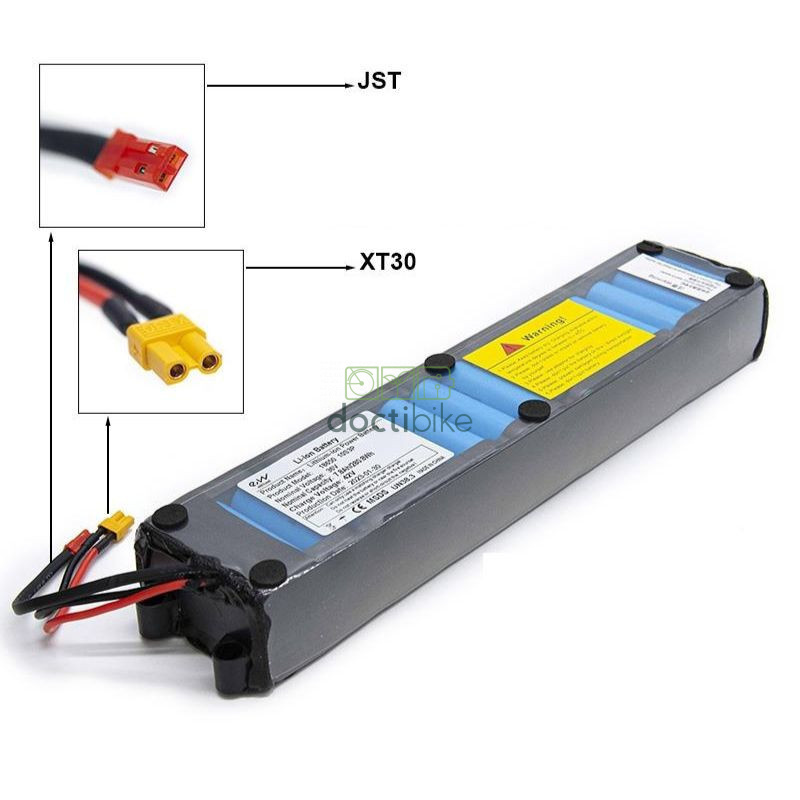 Scooter battery with XT30 and JST connectors - 36V 7.8Ah